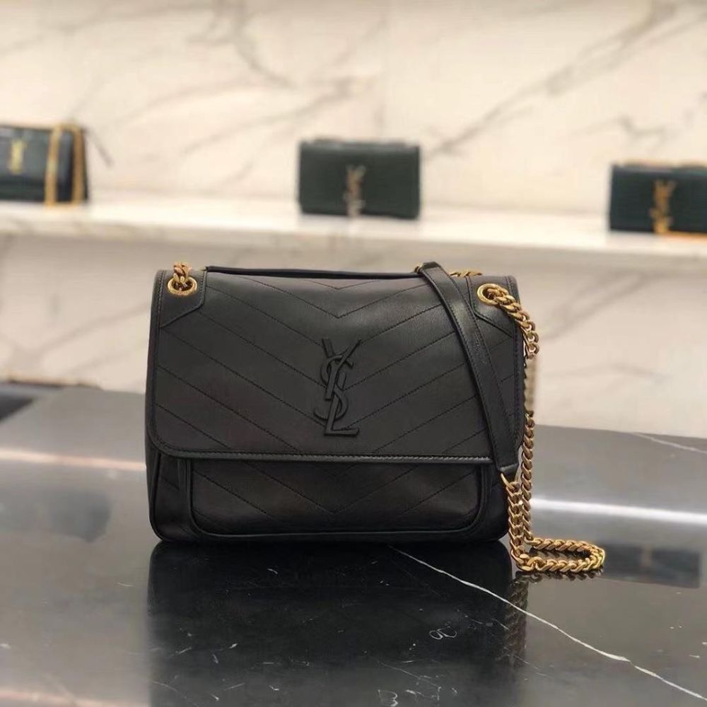 YSL圣罗兰女包黑色NIKI中号小羊皮单肩包邮差包633158-单肩包-圣罗兰-Yves Saint Laurent-洋码头